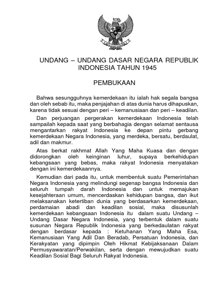 Teks UUD-1945 | PDF
