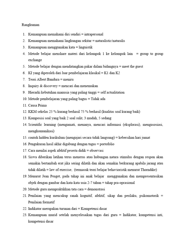 Rangkuman Materi Kompre-1 | PDF