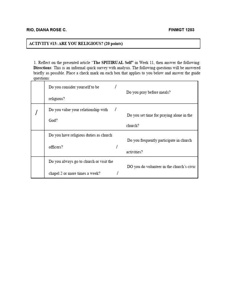 Activity 7 | PDF | Spirituality | Prayer