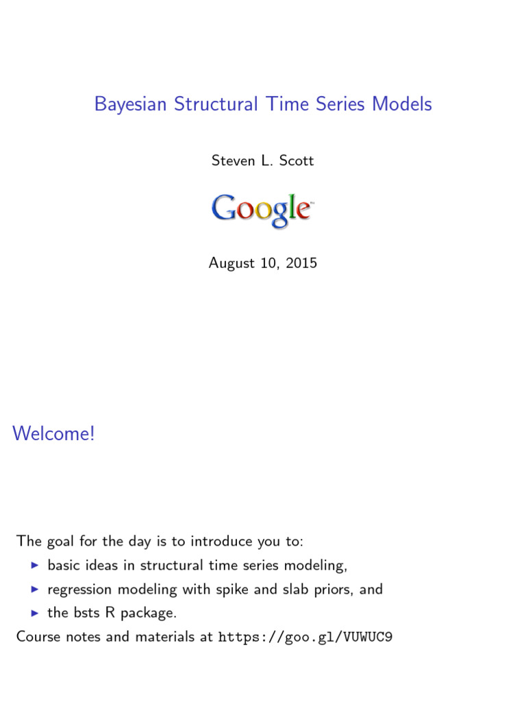 Bayesian Structural Time Series Models | PDF | Time Series | Prediction