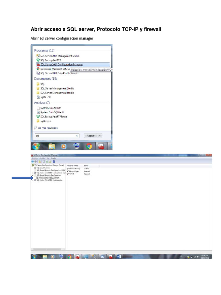 Permiso Firewall Sql Server Protocolo Tcp Ip Pdf