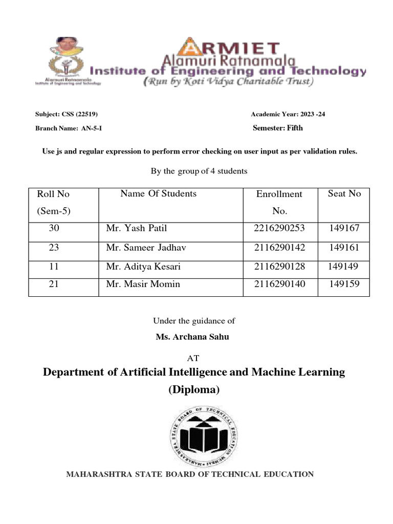 Css Final Report Last Pdf Regular Expression Java Script