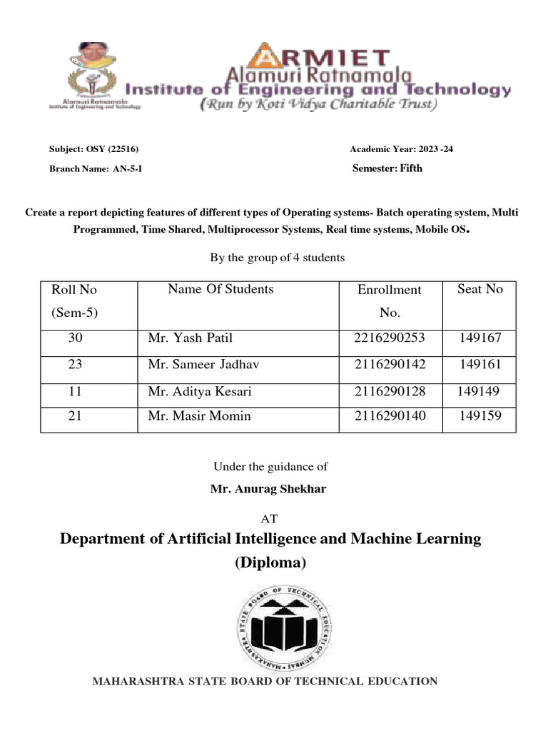 Osy Final Report Last | PDF | Operating System | Computer Data Storage