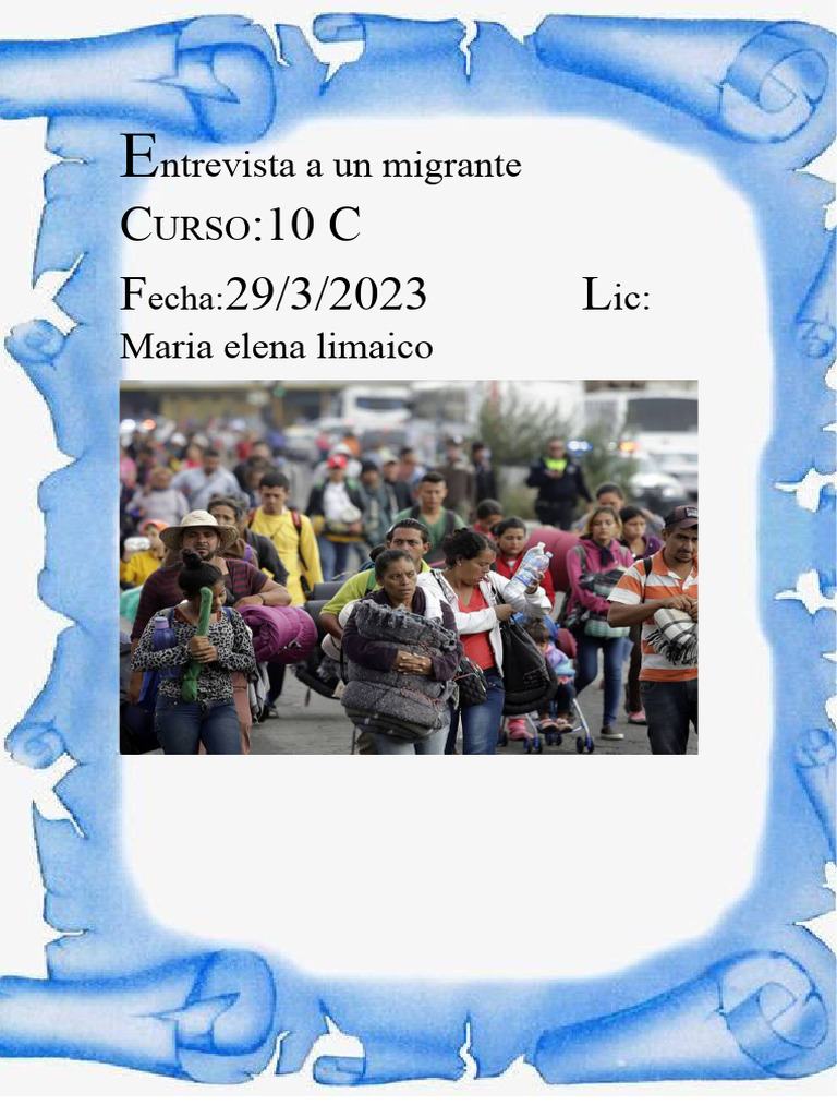 Entrevista A Un Migrante | PDF