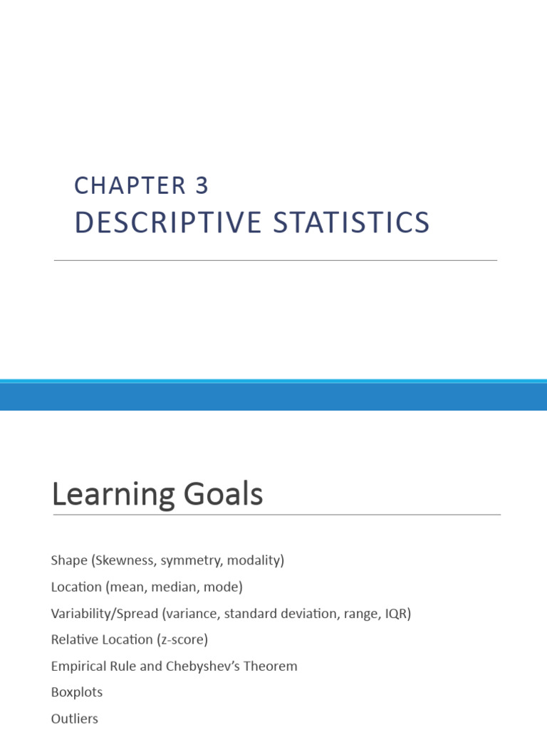 Chapter 3 Slides 1 Shape And Location Download Free Pdf Mode Statistics Skewness