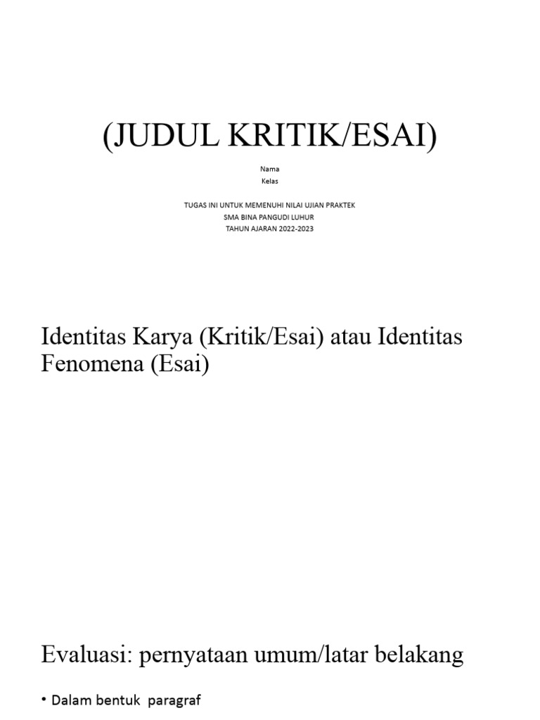 Format Uprak Bahasa Indonesia | PDF