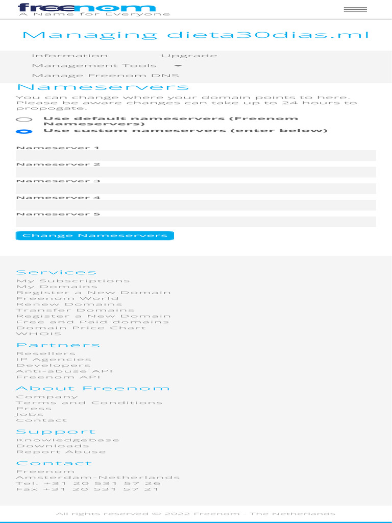 Client Area - Freenom | PDF