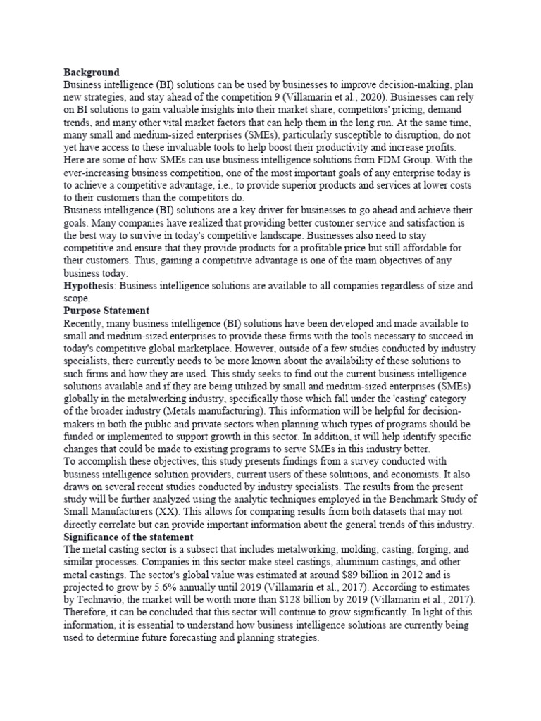 SMEs 3 | PDF | Business Intelligence | Survey Methodology