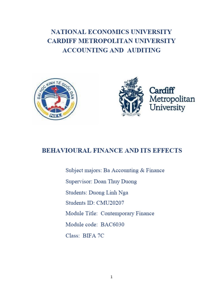 CW 2023 | PDF | Investing | Behavioral Economics