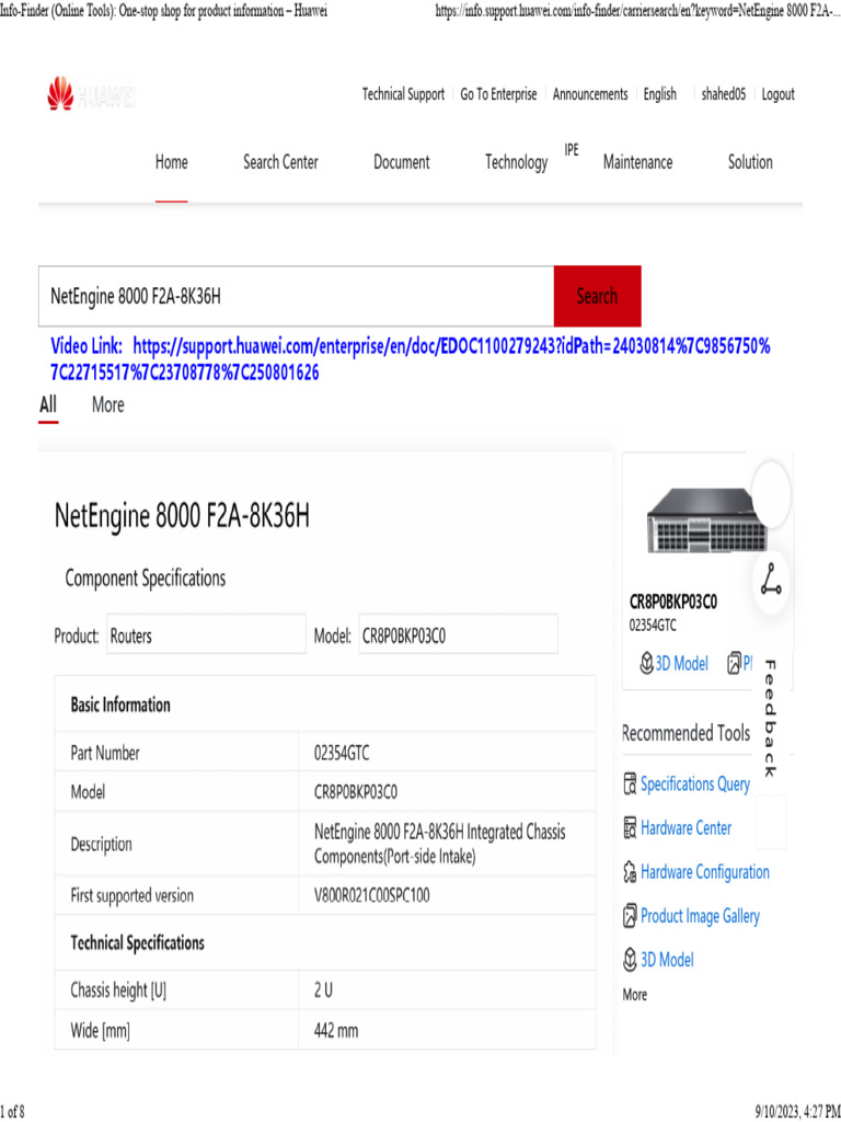 NetEngine 8000 F2A-8K36H Datasheet | PDF | Computing | Information Technology