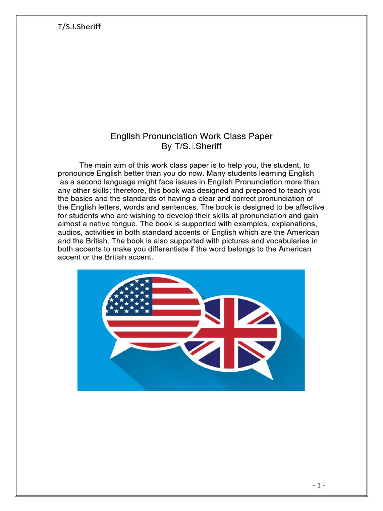 English Pronunciation Work Paper | PDF | Consonant | English Language