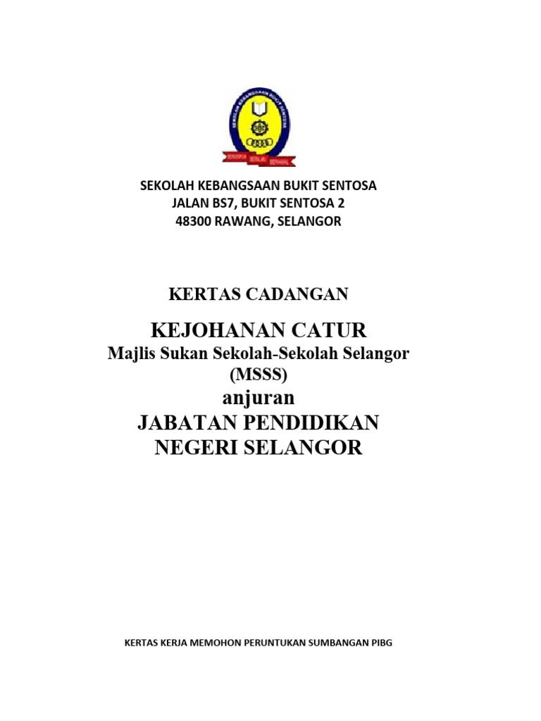 KK Sumbangan Pibg - Kejohanan MSSS | PDF
