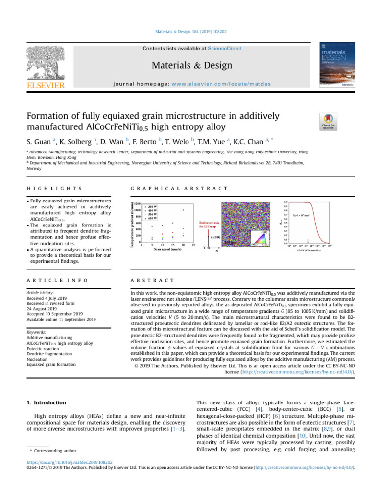 Formation of Fully Equiaxed Grain Microstructure | PDF | Microstructure | Scanning Electron ...