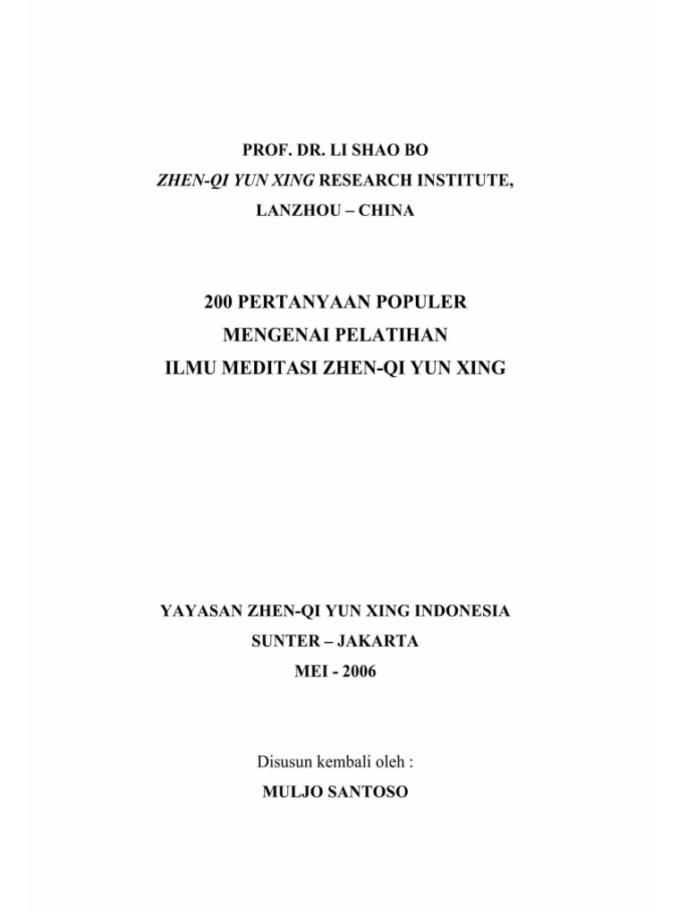 200 Pertanyaan Zhen Qi | PDF