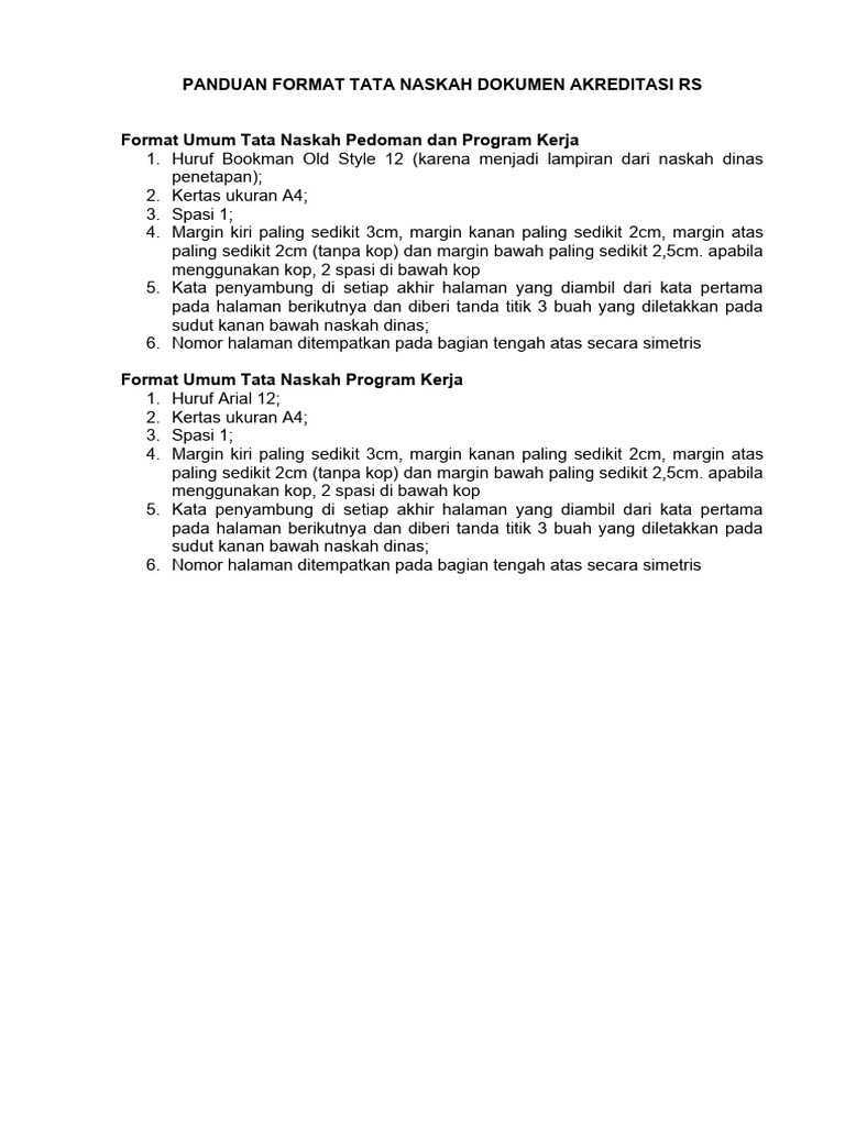 Format Pedoman Unit Kerja | PDF