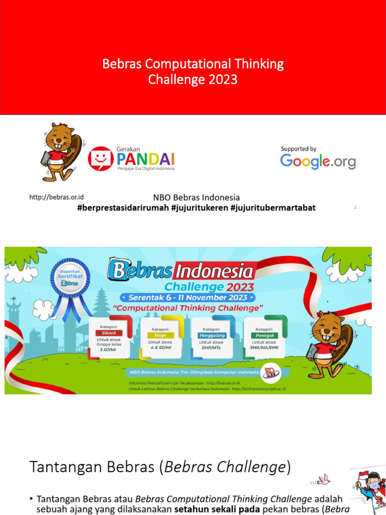 Presentasi Bebras Challenge 2023 | PDF