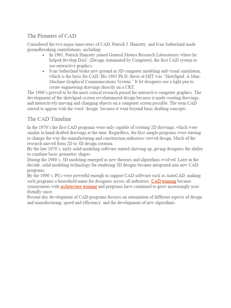 CAD Innovators: Hanratty & Sutherland | PDF