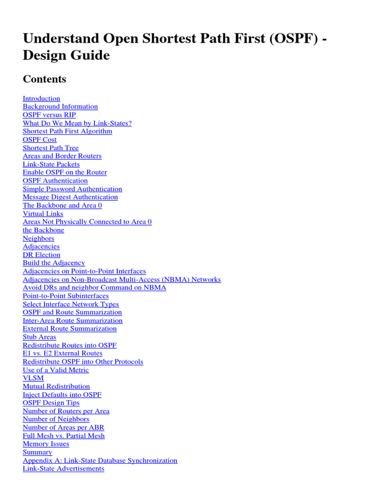 OSPF Design Guide | PDF | Routing | Network Protocols