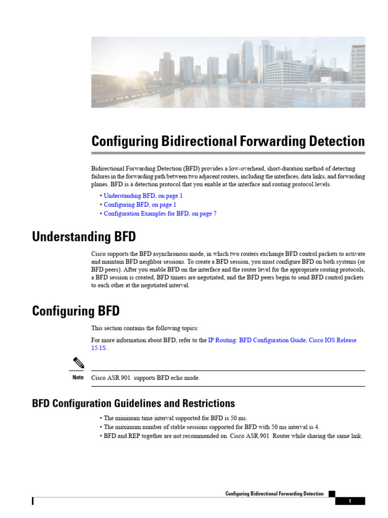 Configuring Bidirectional Forwarding Detection | PDF | Router (Computing) | Routing
