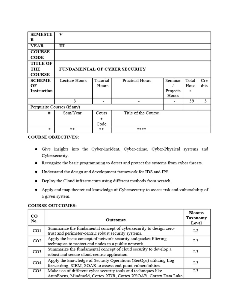 Fundamental of Cyber Security | PDF | Security | Computer Security