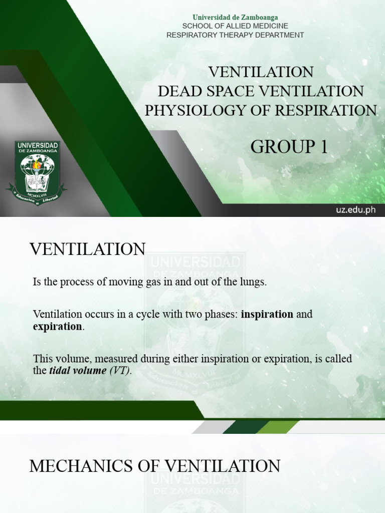 Ventilation Dead Space Ventilation Physiology of Respiration | PDF ...