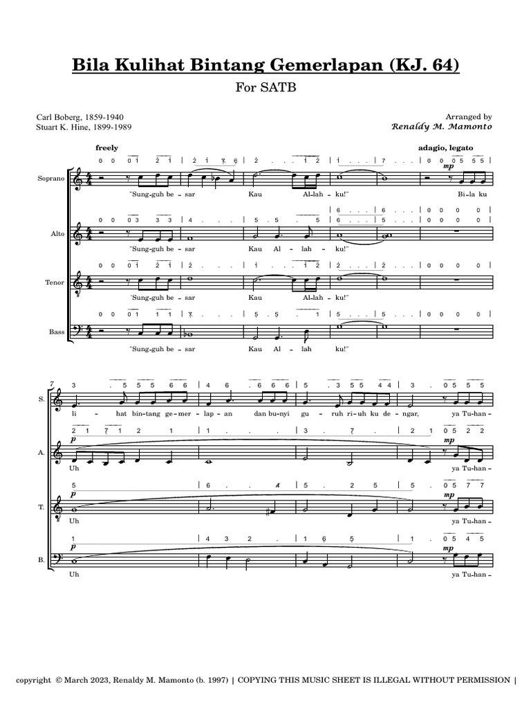 Bila - Kulihat - Bintang - Gemerlapan - (KJ. - 64) Not Angka | PDF