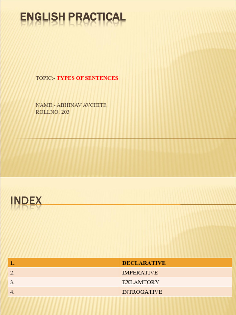 Four Types of Sentences - Best - One | PDF | Sentence (Linguistics) | Syntax