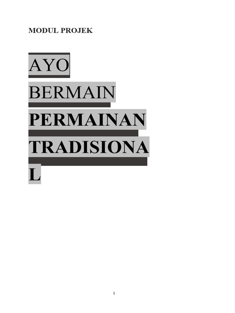 Modul Proyek Permainan Tradisional | PDF | Karier & Perkembangan | Game ...