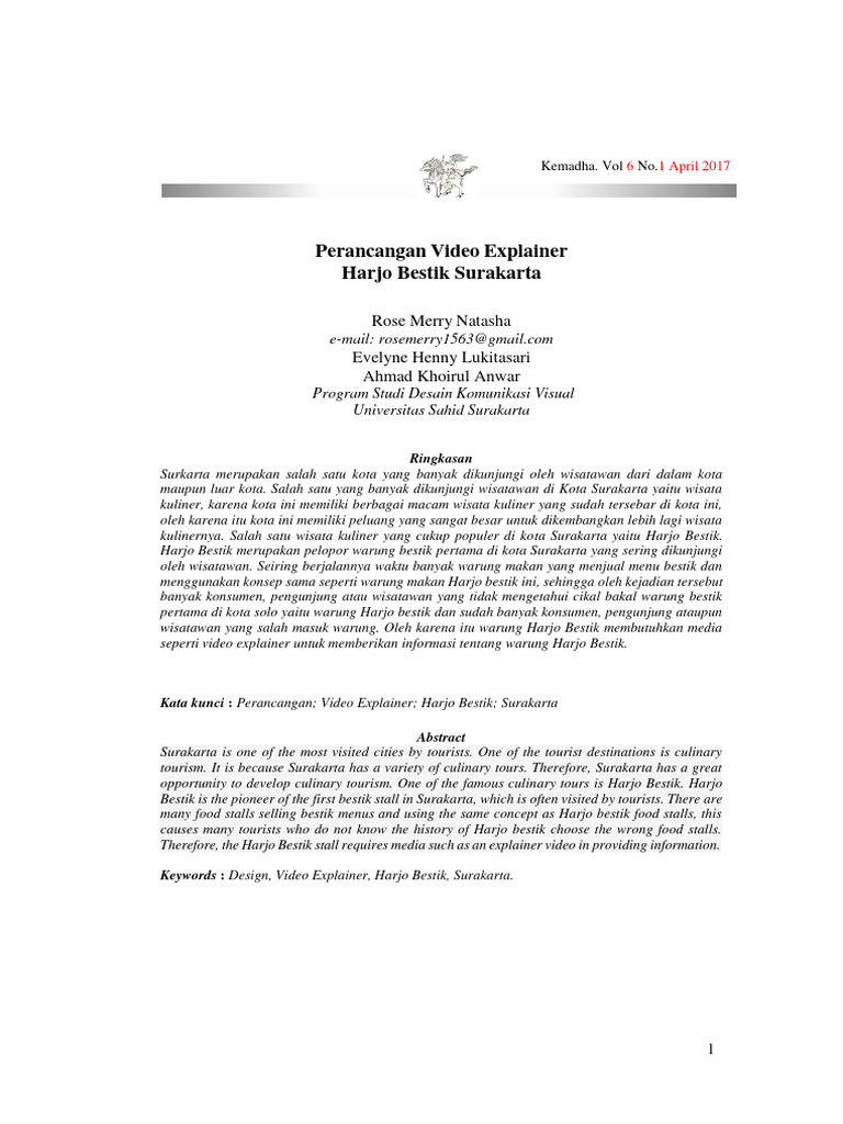 Video Promosi Harjo Bestik | PDF