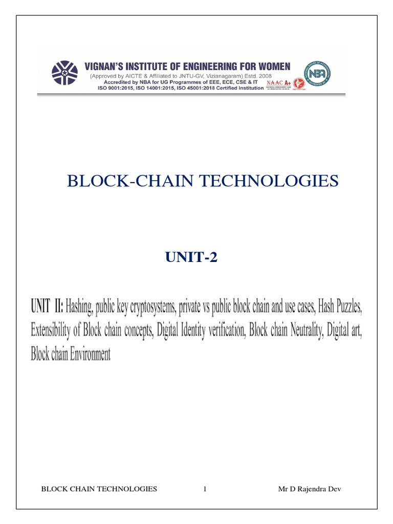 Blockchain Unit 2 Pdf Public Key Cryptography Key Cryptography