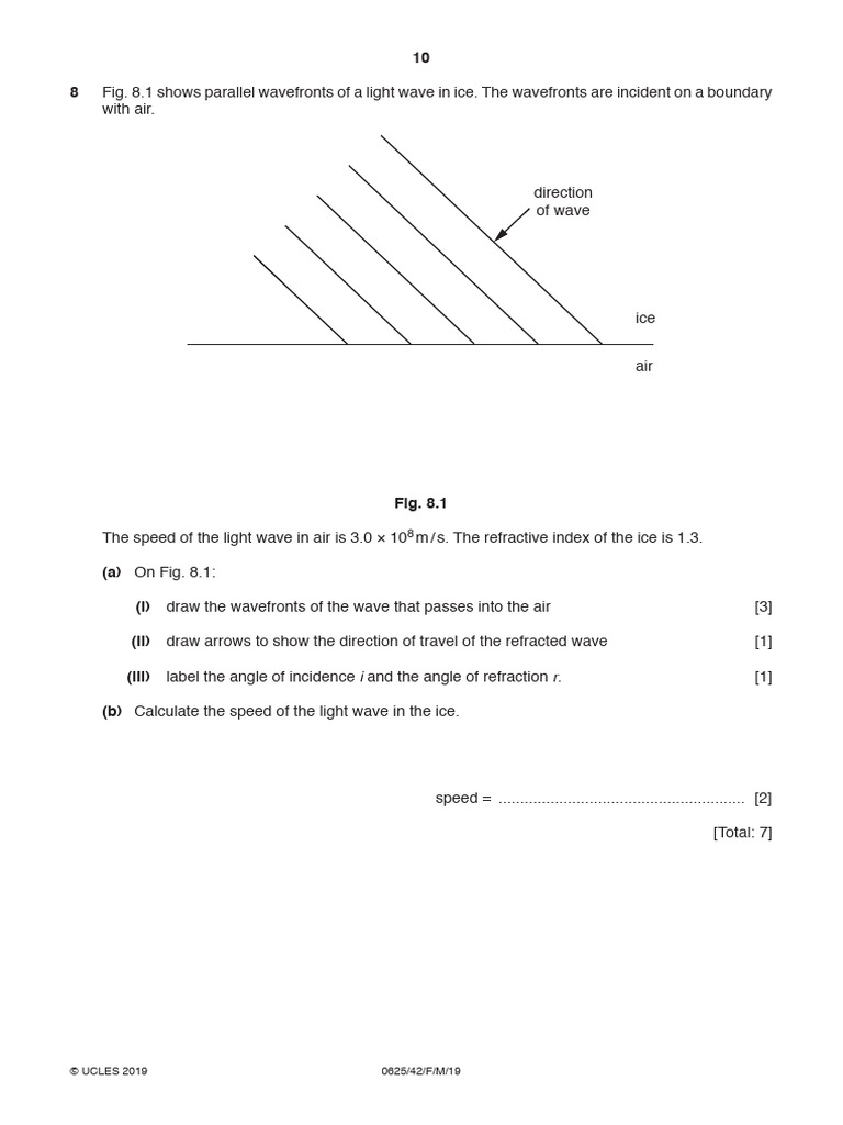 Igcse Refractive Index Pdf Refraction Light