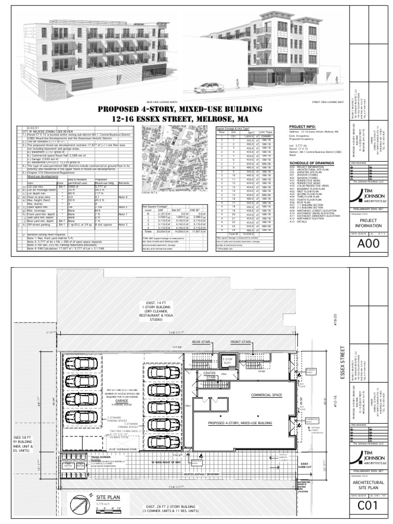 Proposed 4-Story, Mixed-Use Building 12-16 Essex Street, Melrose, Ma ...