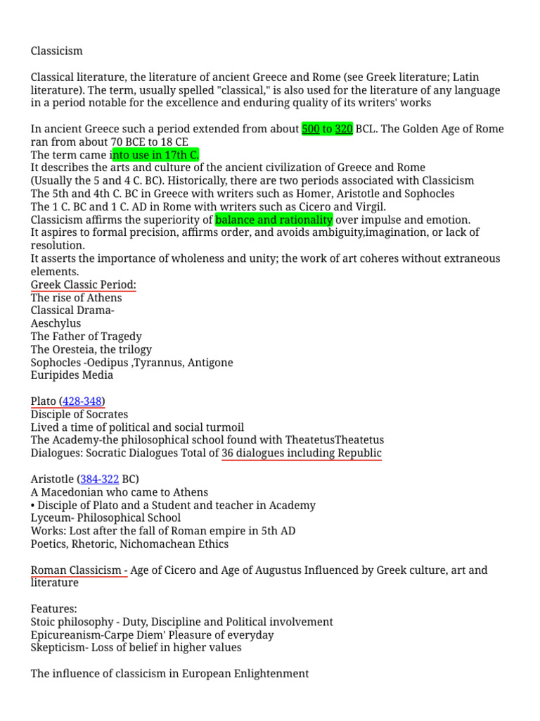 Literary Movements Notes | PDF | Humanism | Postcolonialism