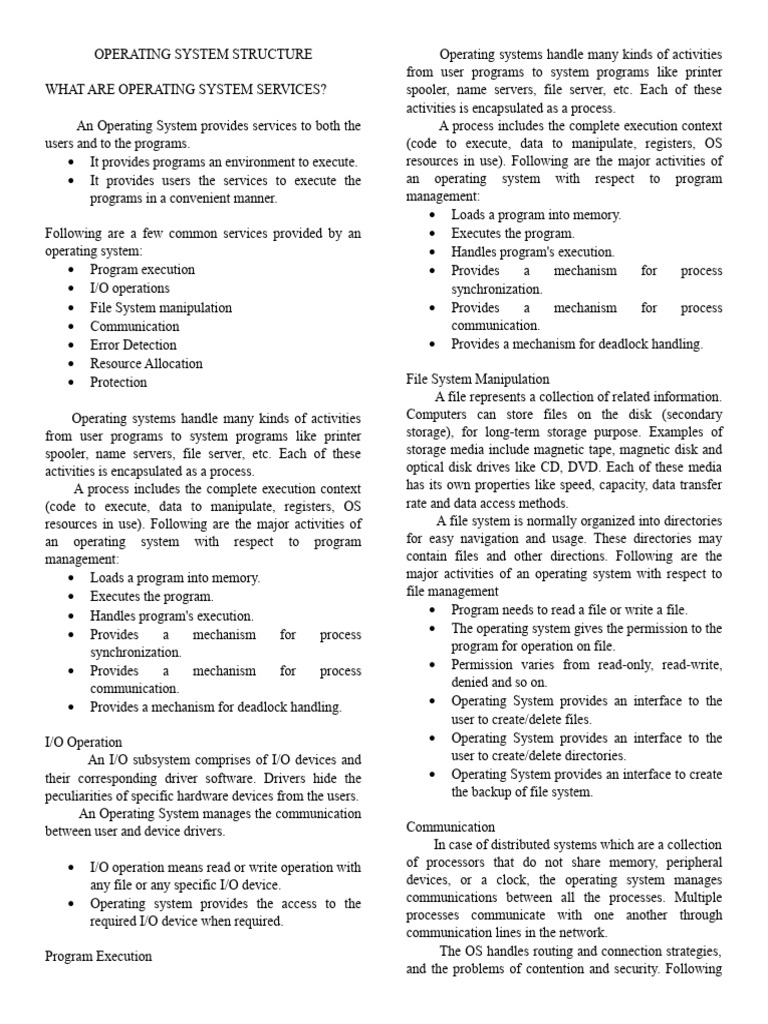 Itec55 - Operating System Structure | PDF | Operating System | Process ...