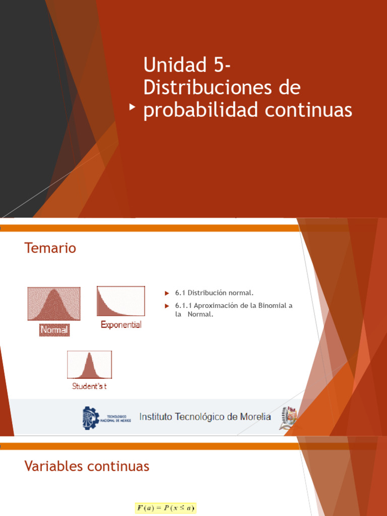 Unidad 6 - Distribuciones de Probabilidad Continuas | PDF ...