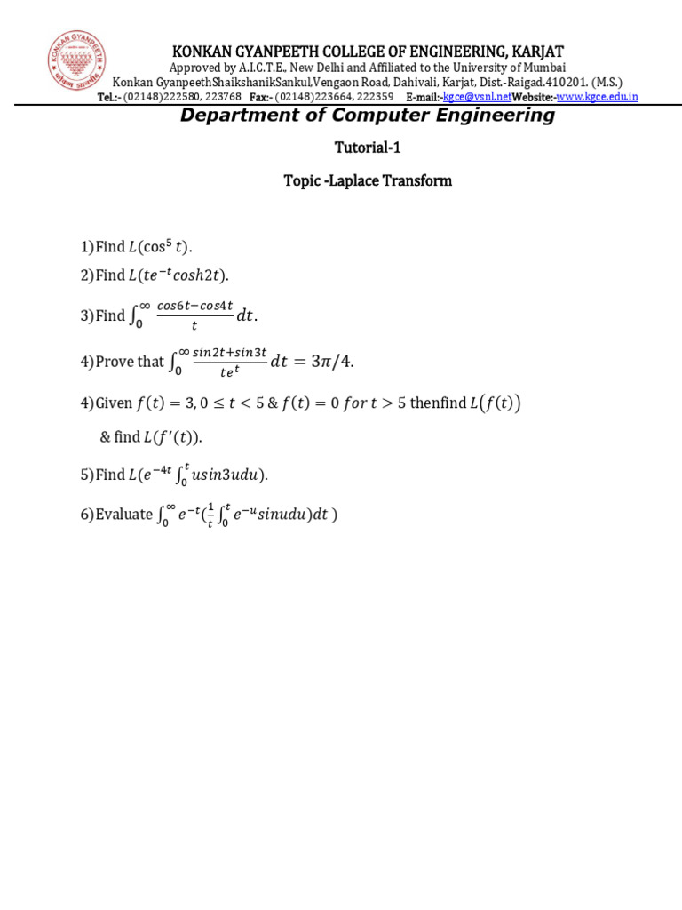 Tut Comp-Iii | PDF | Fourier Series | Mathematics