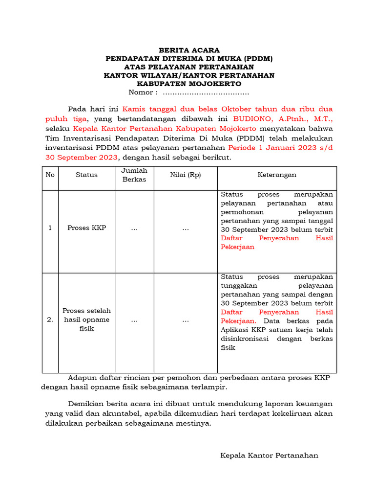 Ba PDDM TPP Pertek 2023 | PDF