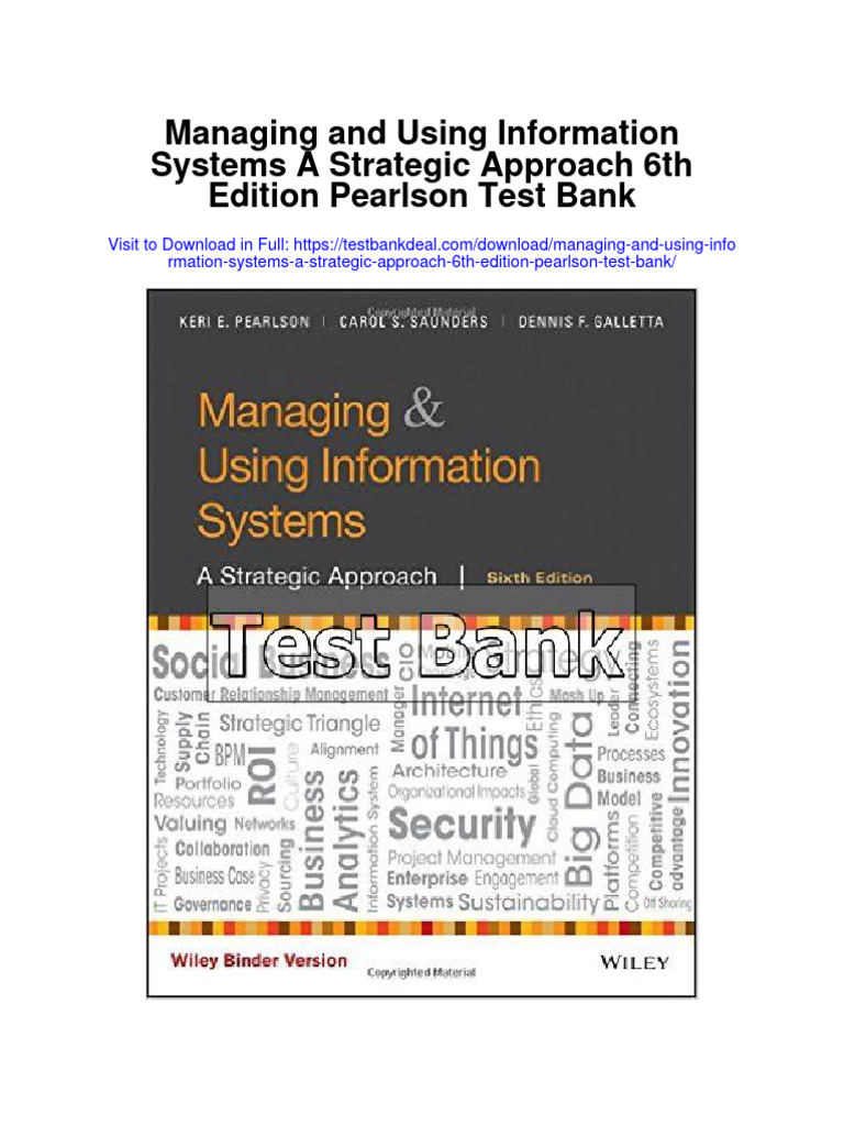 Managing and Using Information Systems A Strategic Approach 6th Edition ... Managing and Using Information Systems A Strategic Approach 6th Edition ...