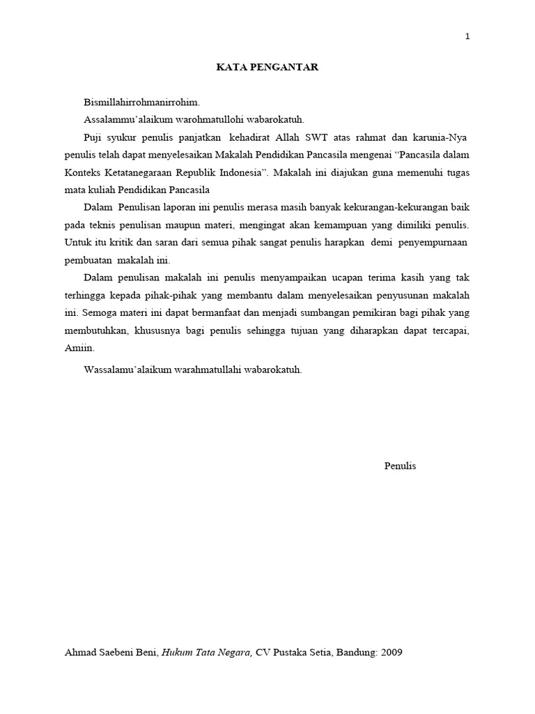 Makalah Pancasila Dalam Konteks Ketatanegaraan Republik Indonesia Pdf 