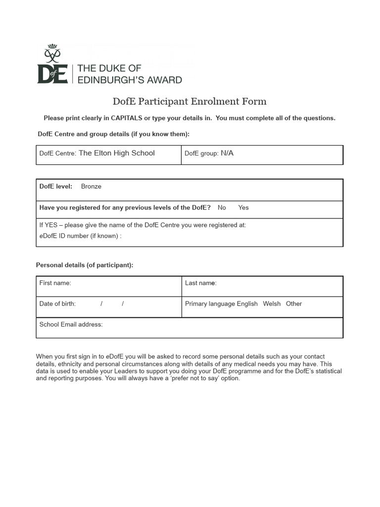 DofE Form 2023 4 | PDF DofE Form 2023 4 | PDF
