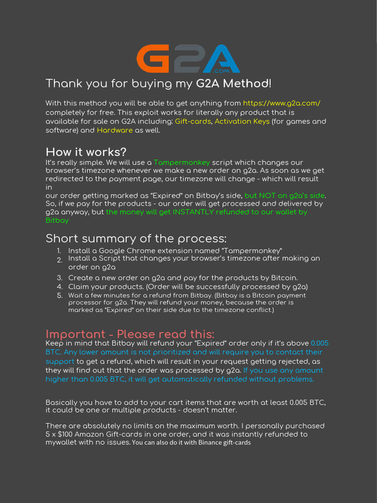 G2a Refund Method 2023 | PDF | Bitcoin | Computing
