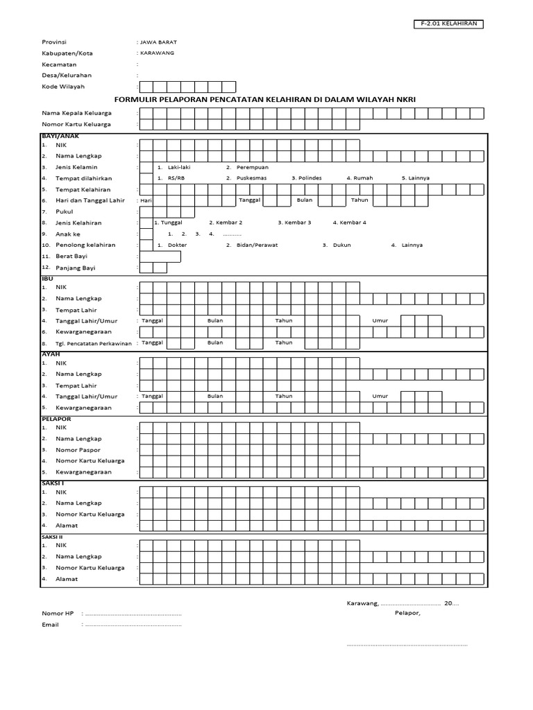 Formulir F-2.01 2022 | PDF