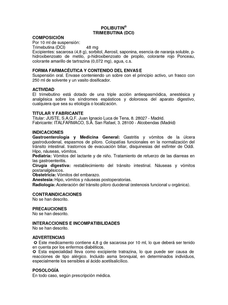 Polibutin: Uso y Dosis en Niños | PDF | Medicamentos con receta ...