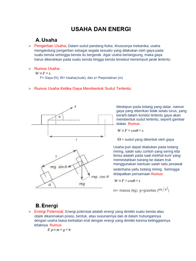 Fisika Usaha Dan Energi | PDF