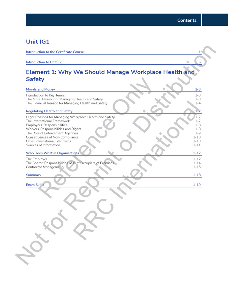 NEBOSH IG1 Health and Safety Overview | PDF | Occupational Safety And ...