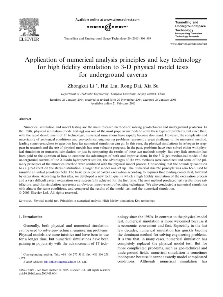 Application of Numerical Analysis Principles and Key Technol | PDF | Simulation | Stress (Mechanics)