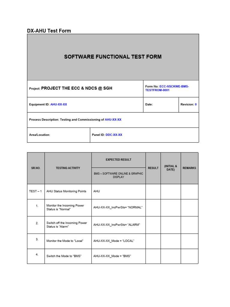 DX-Air Handling Unit T&C | PDF | Sensor | Mechanical Engineering