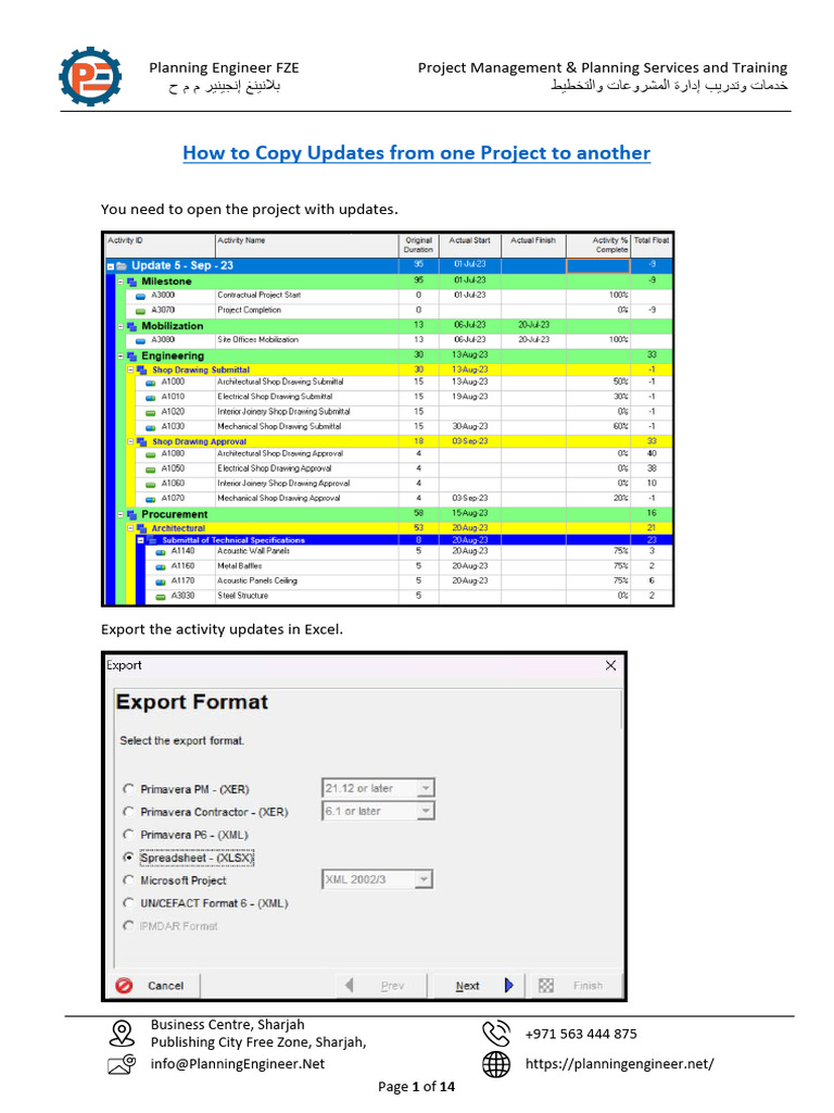 How To Copy Updates From One Project To Another Pdf Microsoft Excel
