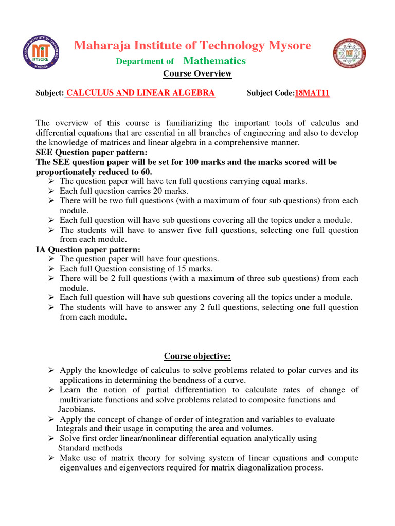 18MAT11 NEW Notes Via | PDF | Ordinary Differential Equation | Equations