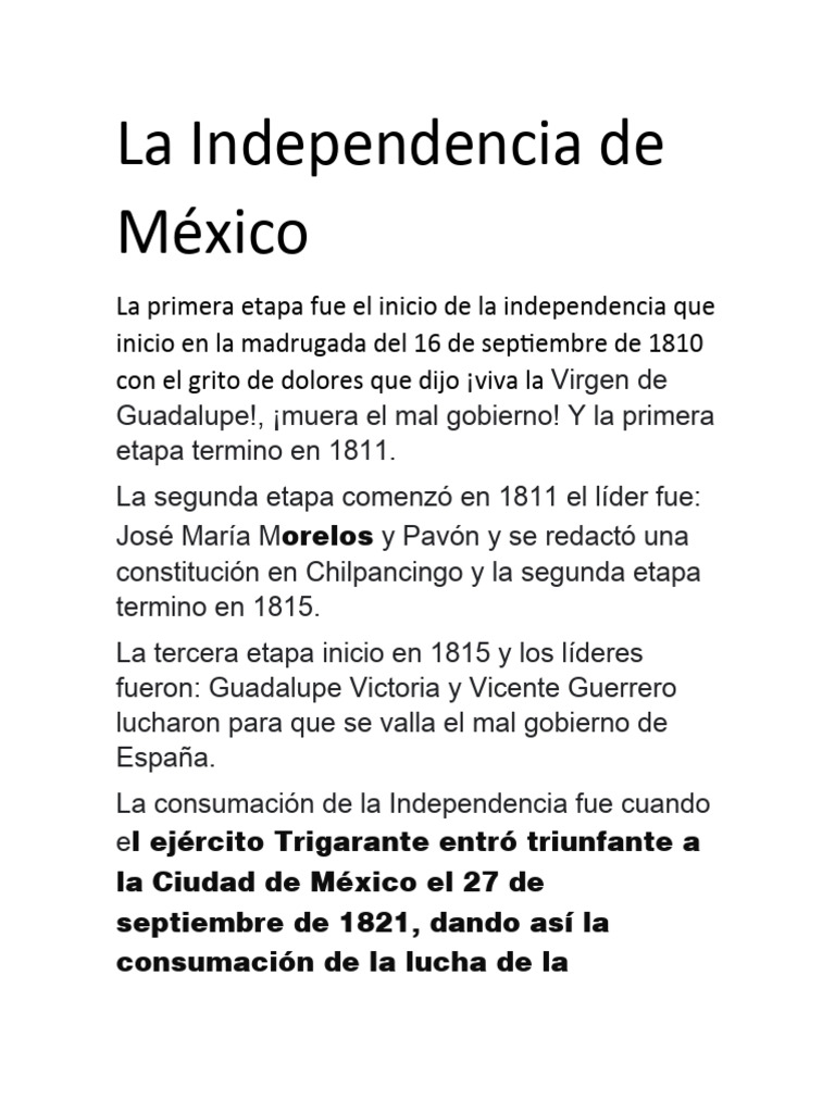 La Independencia de México | PDF